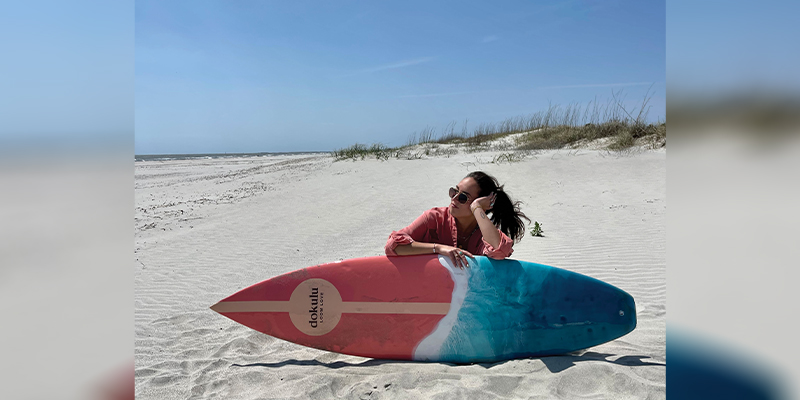 Hannah Staib’s Indulge in Art offers surfboards and home accessories ...